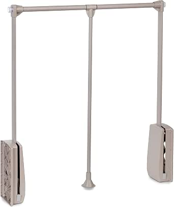 Emuca - Hang pull down wardrobe rail lift, adjustable width 600-830mm ...
