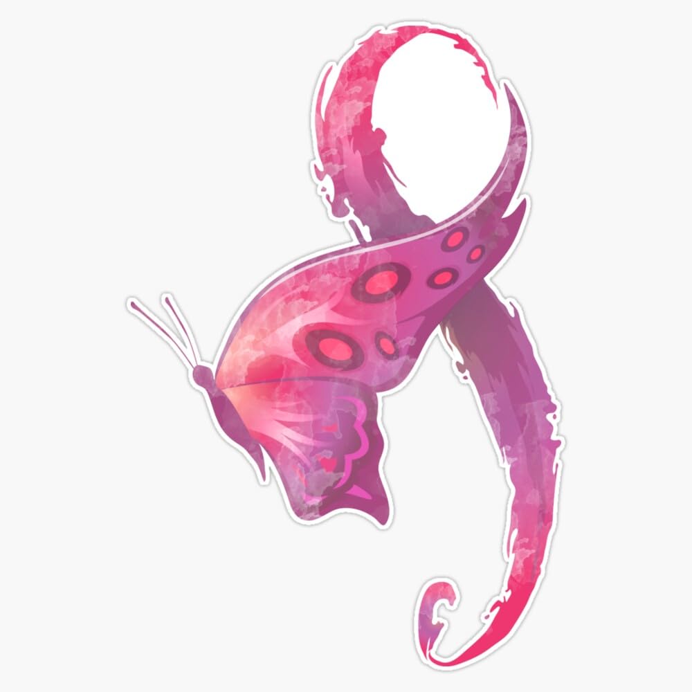 Amazon.com - Butterfly Ribbon Breast Cancer Awareness Sticker Vinyl ...