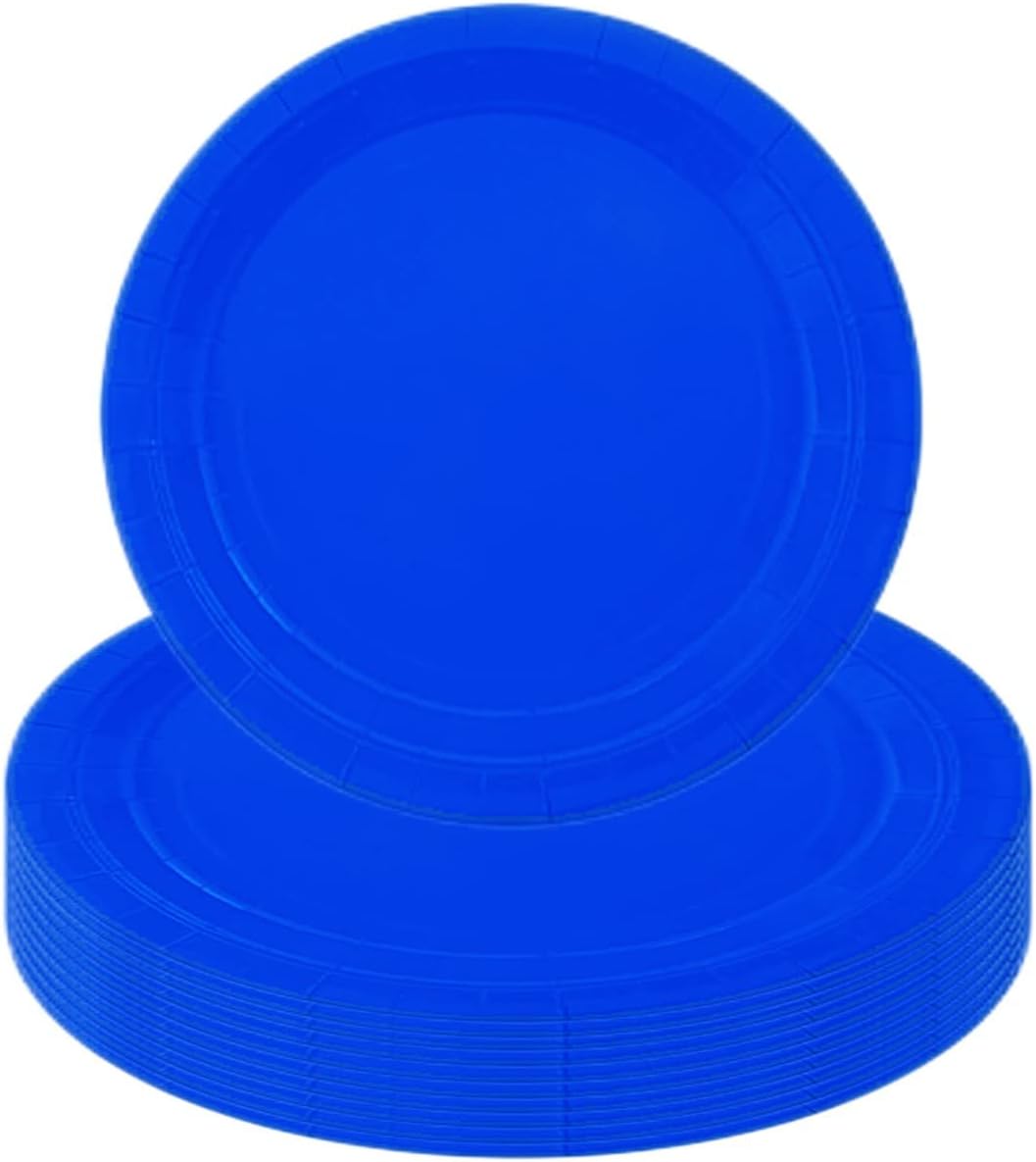 Amazon.com: 16Pcs 7inch Paper Plates,Blue Disposable Paper Plates,Paper ...