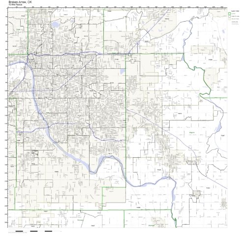 Broken Arrow, OK ZIP Code Map Laminated: Amazon.com: Office Products