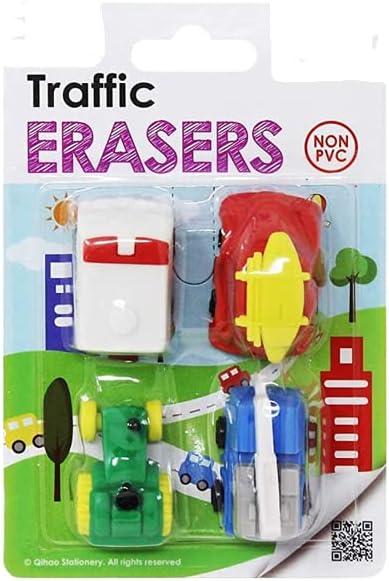 Buy LUMINI Vehicles Transport Traffic Car Eraser, Quirky Cute Set of 1 ...