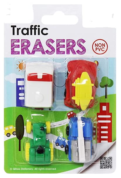 Buy LUMINI Vehicles Transport Traffic Car Eraser, Quirky Cute Set of 1 ...