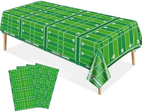 Amazon.com: 4 Pack Football Tablecloth PE Football Birthday Table Cover ...