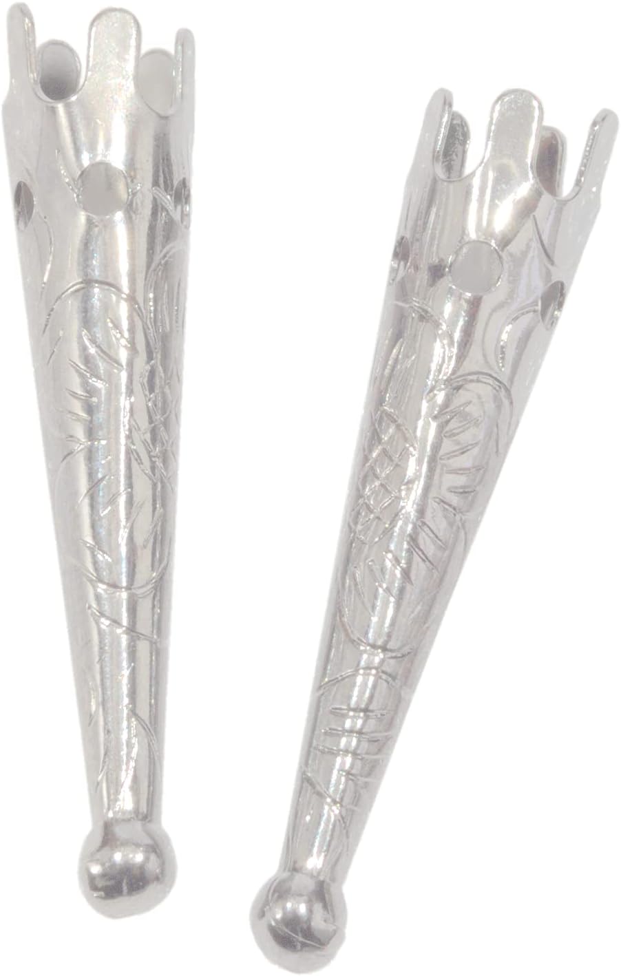 Amazon.com: TWO Bolo Tips Bright Silver Tone - 2pcs - 33x7mm