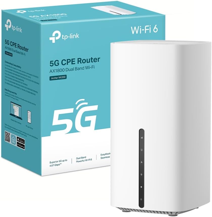 Tenda 5G03 Router 5G NR con SIM Slot WiFi 6 AX1800, Velocità fino a 4 ...