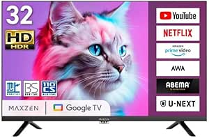 Amazon.co.jp: Maxzen MV32CH06 TV 32 inch Google TV 32V Terrestrial BS 110 Degree CS Digital ...