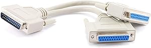 CablesOnline 20,3 cm parallèle DB25 mâle/Femelle Double Y-Splitter câble d'imprimante (Ys-005 ...