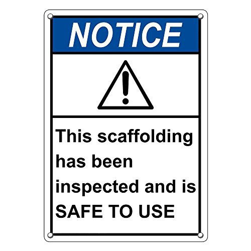 Amazon.com: Weatherproof Plastic Vertical ANSI Notice This Scaffolding ...