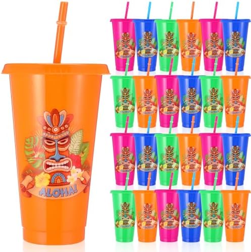 Amazon.com: Fun Express Plastic Tiki Cups - Set of 12 Colorful and Eye ...