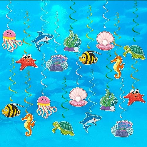 Kssvzz 40Pcs Tropical Fish Hanging Swirls, Under The Sea Party ...