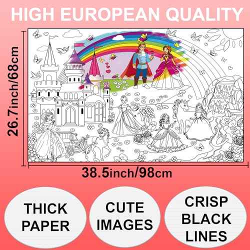Buy ALEX Art, Giant Coloring Poster for Wall - Princess Huge Posters to ...
