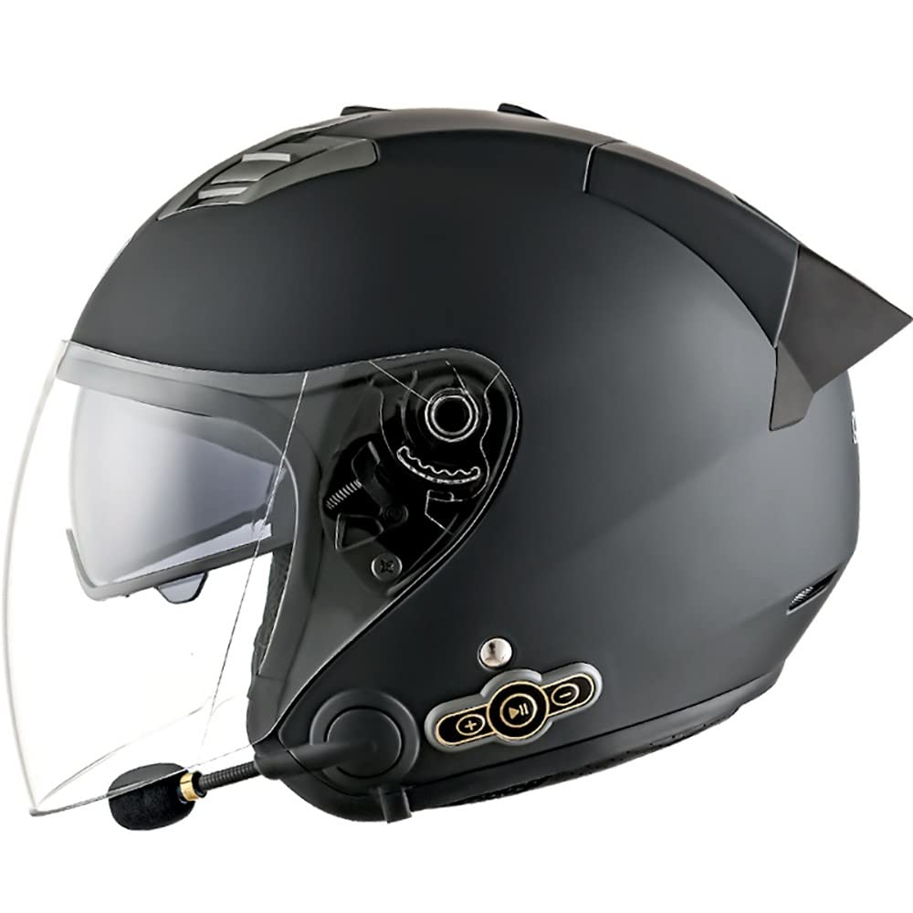 Buy Bluetooth Motorcycle Open Face Helmet Adult 3/4 Jet Half Helmet ...