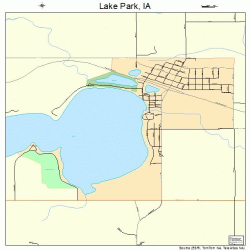 Amazon.com: Large Street & Road Map of Lake Park, Iowa IA - Printed ...
