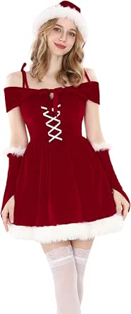 Amazon.com: NSPSTT Santa Dress Women Christmas Dresses for Women Santa ...
