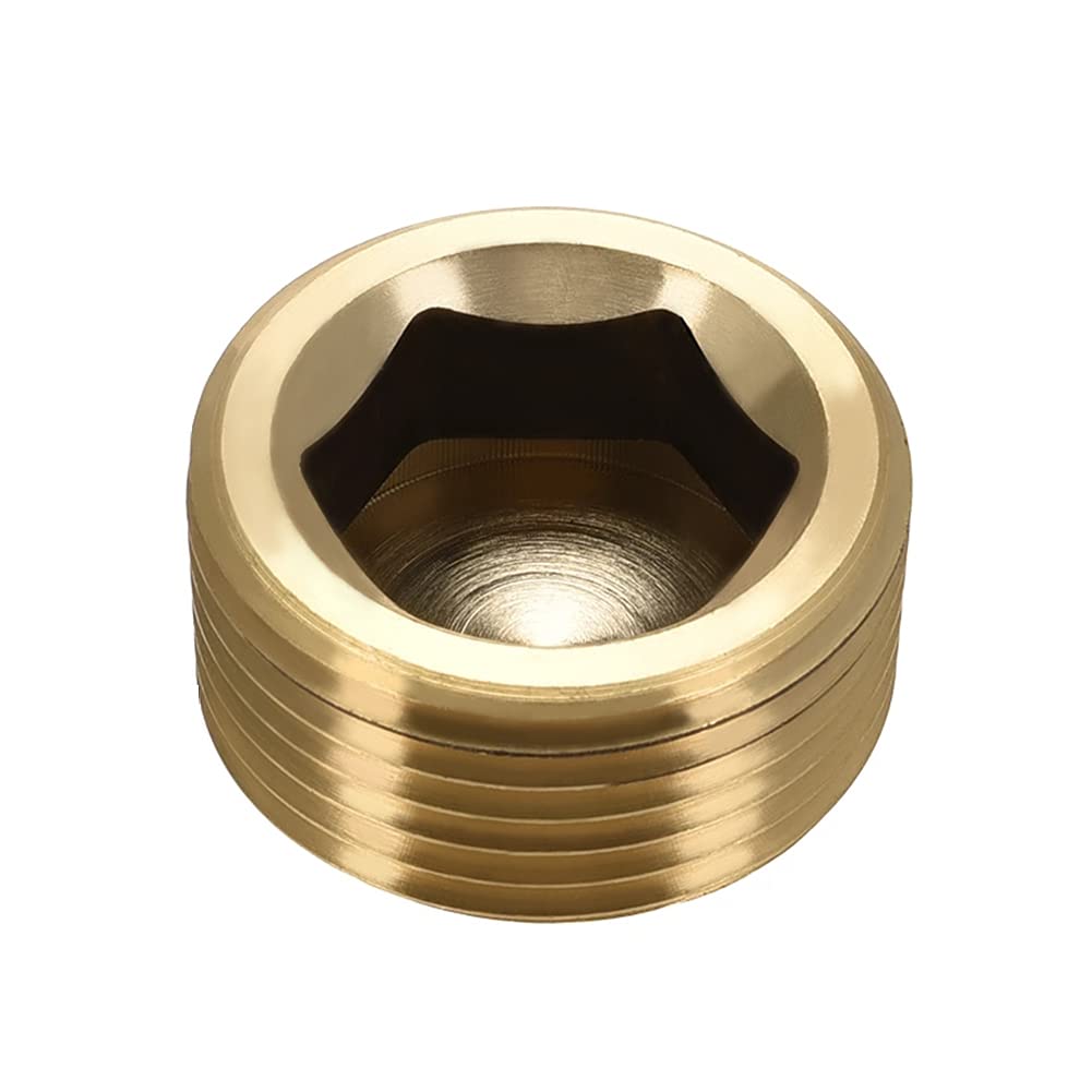Snapklik.com : ANPTGHT 3/4" NPT Plug Brass Pipe Fitting, Counter Sunk ...