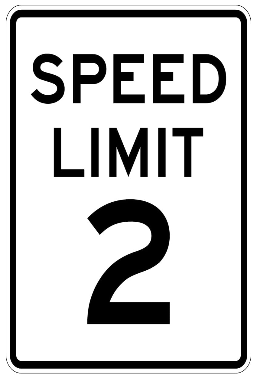 Amazon.com: Speed Limit 2 Mph Road and Street Sign 12" X 8" Warning ...