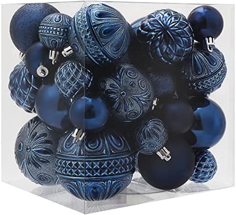 LUCKYCHRIS Christmas Ball Ornaments Navy Blue Christmas Tree ...