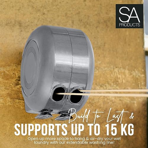 SA Products Wall Mounted Twin Cable Retractable Washing Line – 30m Long ...