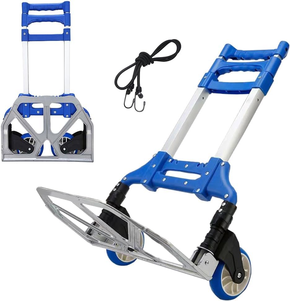 Folding Hand Truck, Lightweight Dolly, 175Lbs Load Capacity Aluminium ...