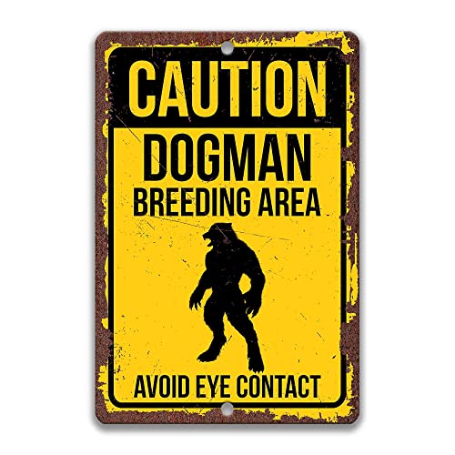 Amazon.com: Michigan Dogman Breeding Area Metal Sign, Funny Gift for ...