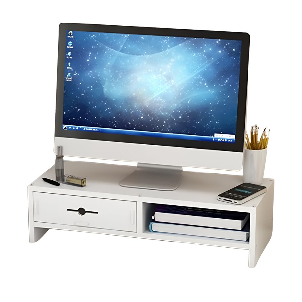 Monitor Stand, 2-Tier Wood Computer Stand Riser, Monitor Stand Riser ...