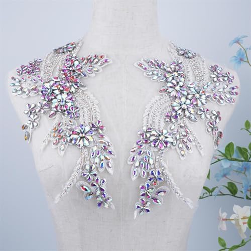 Amazon.com: Handmade Rhinestones lace Applique handsewing Beads Trim ...
