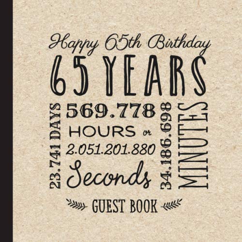 Happy 65th Birthday - Guest Book: Great for 65th Birthday - Vintage ...