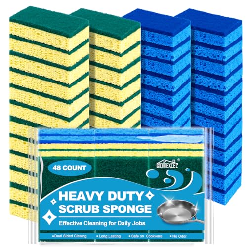 Snapklik.com : Non-Scratch Scrub Sponges, 48 Count Sponges For Dishes ...