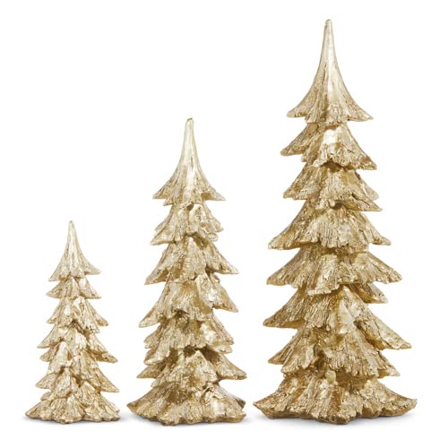 RAZ Imports Gold Glitter Trees, Set of 3, 16-inch Height, Christmas ...