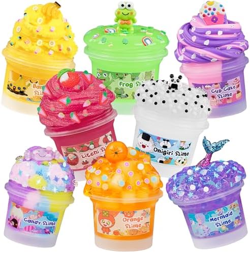 Amazon.com: Slime Variety Pack Different Textures, 8 x 100ml Slimes Kit ...