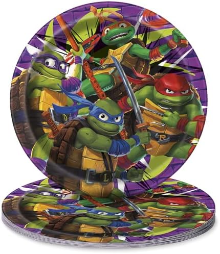 Unique Industries Teenage Mutant Ninja Turtles Round Disposable Dessert ...