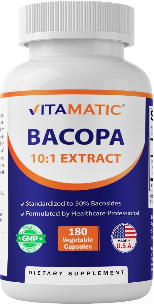 Amazon.com: Vitamatic Bacopa Monnieri 10:1 Extract Nootropic Herbal ...