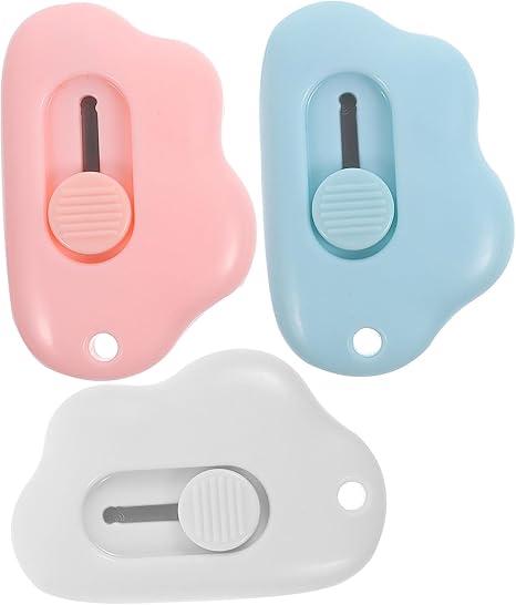 Amazon.com : 3Pcs Colorful Cute Retractable Box Cutters, Cloud Shaped ...