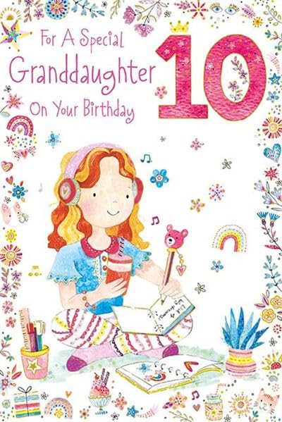 Paper Rose Special Granddaughter 10th Birthday Card - Age 10 - Girl ...
