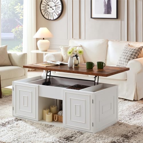 Amazon.com: ONBRILL Lift Top Coffee Table with Storage, 48" Rustic ...