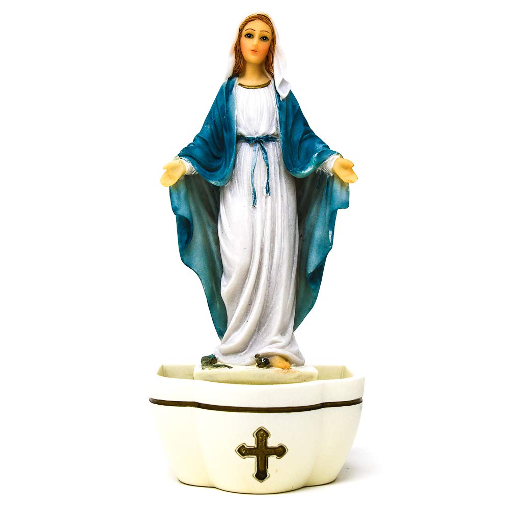 Buy Miraculous Resin Holy Water Font, Virgin Mary Catholic Font ...
