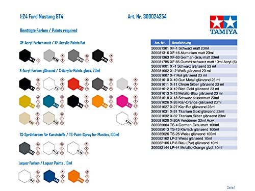 TAMIYA 24354 1/24 Ford Mustang GT4 - Scale Model Kits Online Store