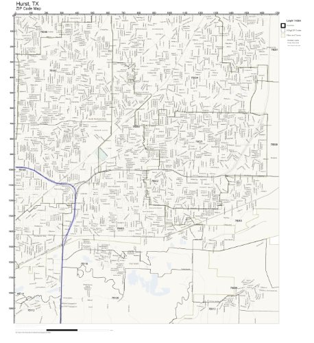 ZIP Code Wall Map of Hurst, TX ZIP Code Map Not Laminated: Amazon.com ...