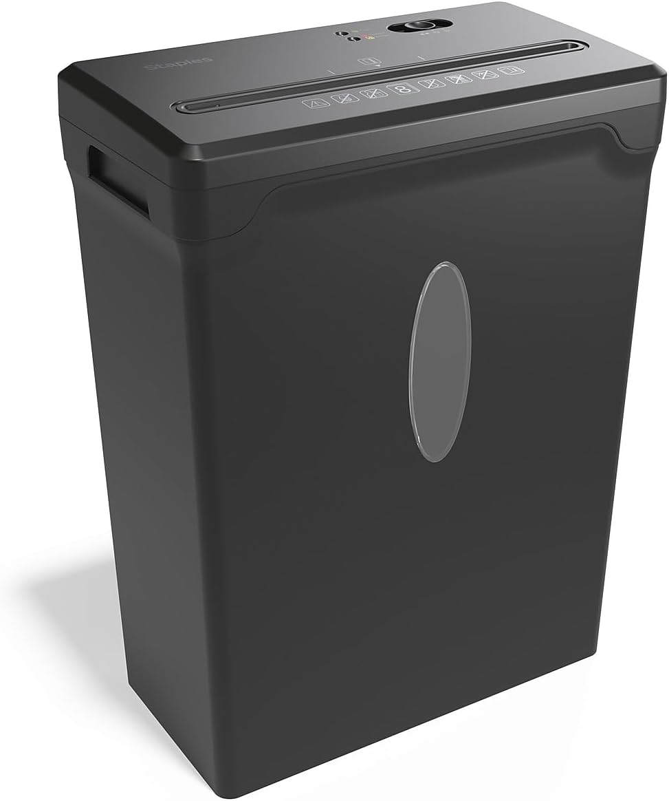 Amazon.com : Staples Paper Shredder, 8-Sheet Cross-Cut, Anti-Jam, for ...