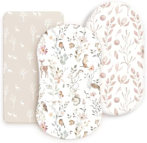 Amazon.com : GRSSDER Stretchy Ultra Soft Fitted Bassinet Sheets 3 Pack ...