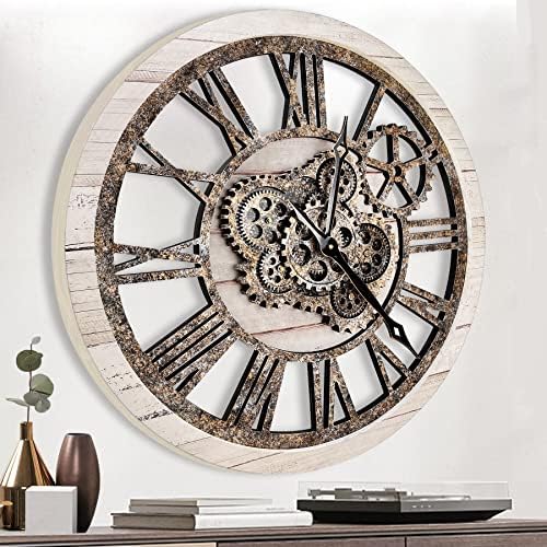 Amazon.com: The B-Style Large Wall Clock 18 inch Moving Gear Wall Clock ...
