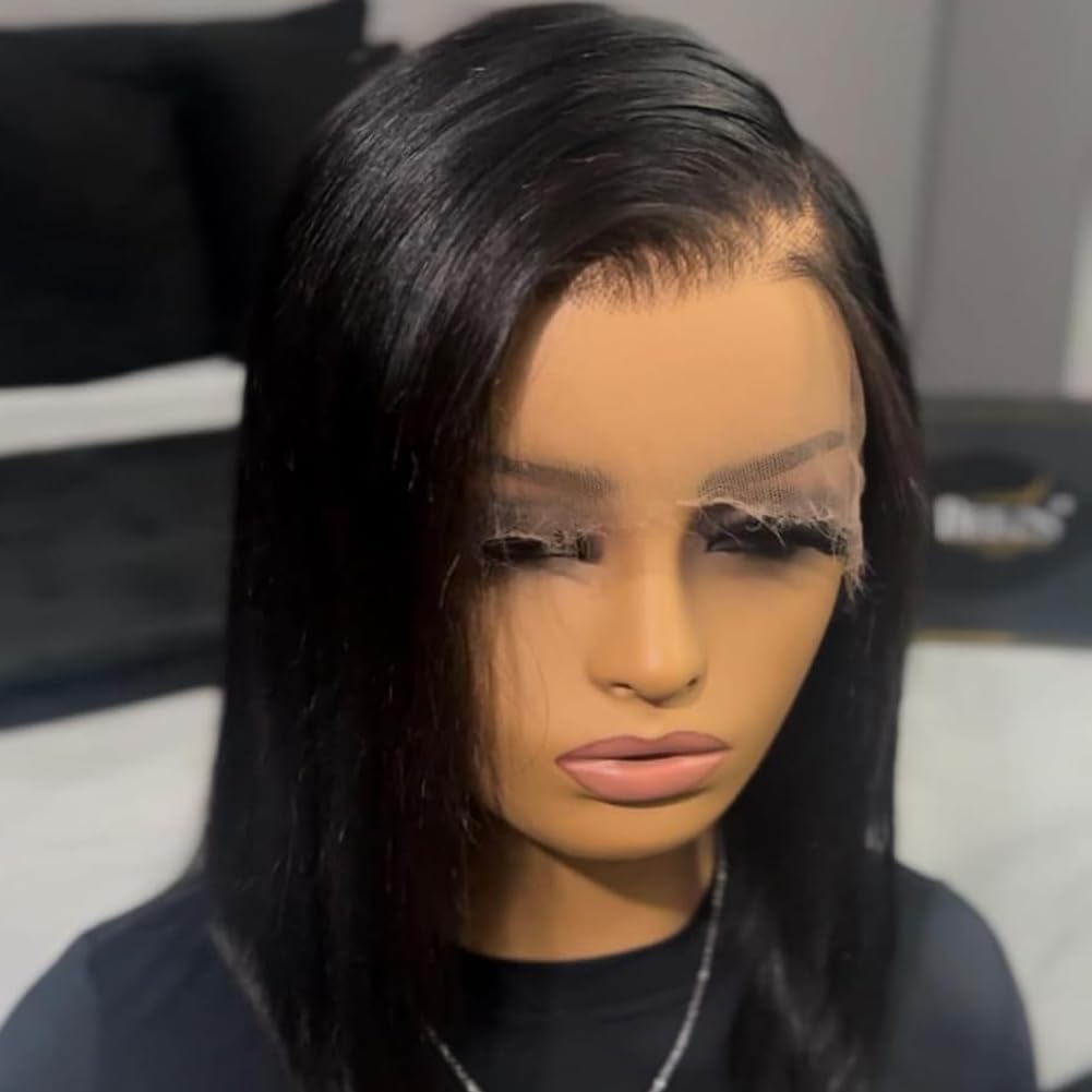 Amazon.com : BEEOS SKINLIKE 13x4 Full Frontal HD Lace Wig Straight Bob ...