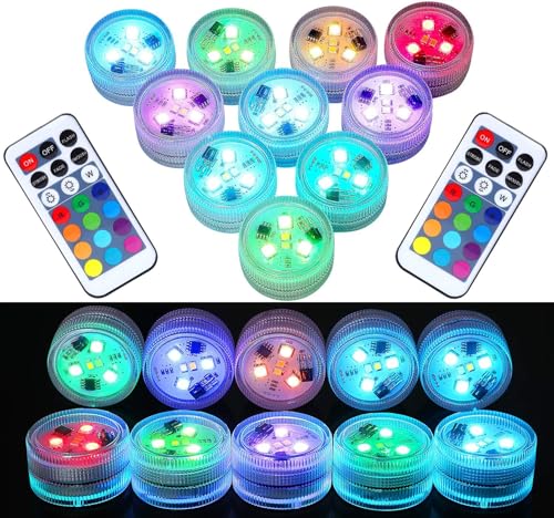 Mini Submersible LED Lights with Remote Control Tea Lights Small ...