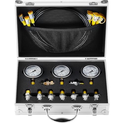 Snapklik.com : Hydraulic Pressure Test Kit, 250/400/600bar, 3 Gauges 9 ...