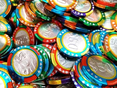 Amazon.com : DM Sweets Milk Chocolate Casino Chip Coins - 8 Ounces of ...