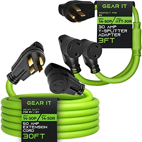 Amazon.com: GearIT 50A RV Extension Cord (30ft) and 50A to 30A Y ...