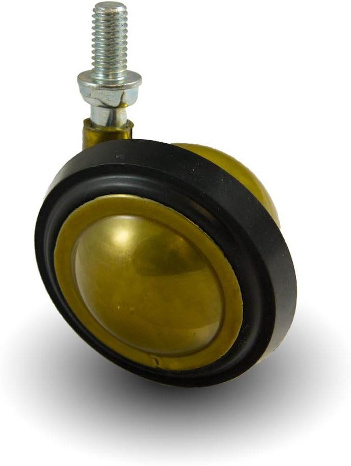 Amazon.com: 2-1/4" Metal Ball Caster with Rubber Tread, Bright Brass ...