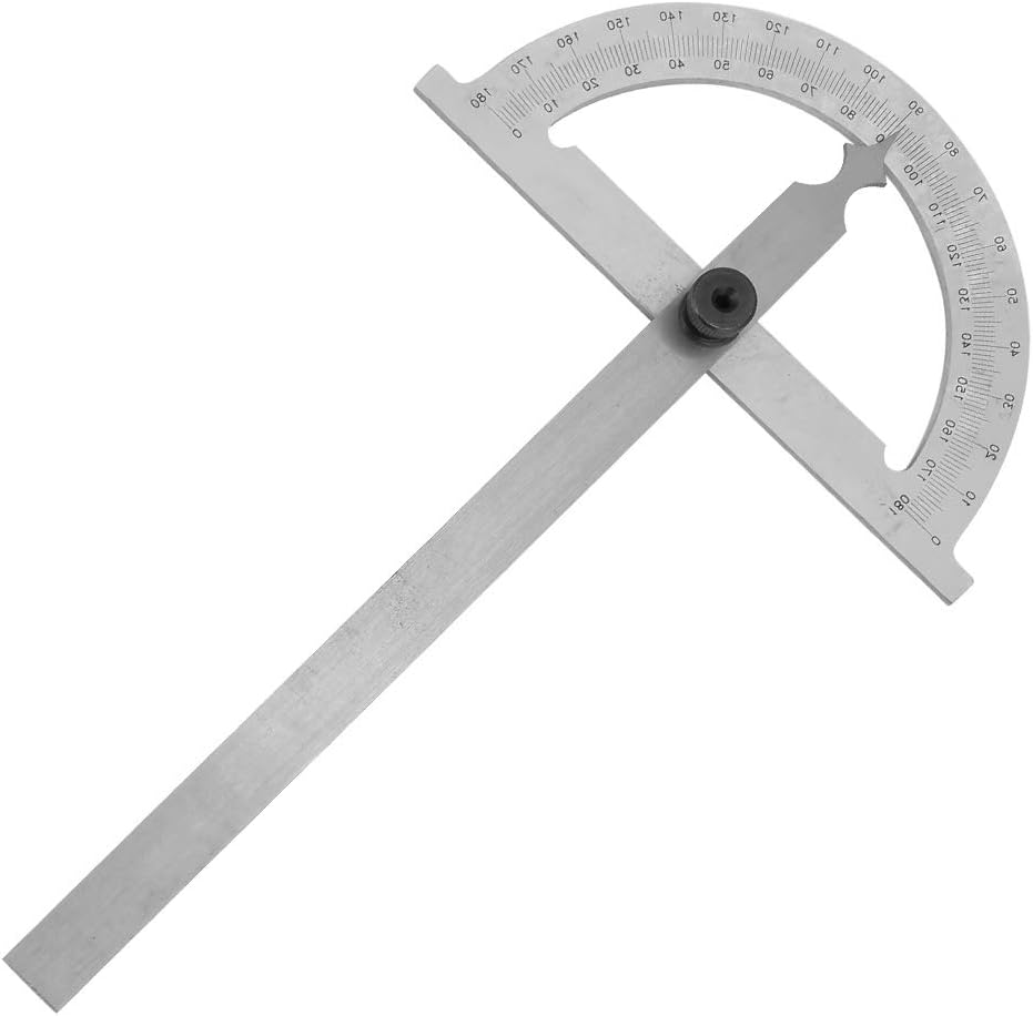 180 Degree Protractor, 80 * 120mm Carbon Stainless Steel Chrome Plating ...