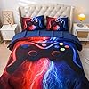 Amazon.com: Meeting Story Gamer Gaming Bedding Sets Red Blue Lightnings ...