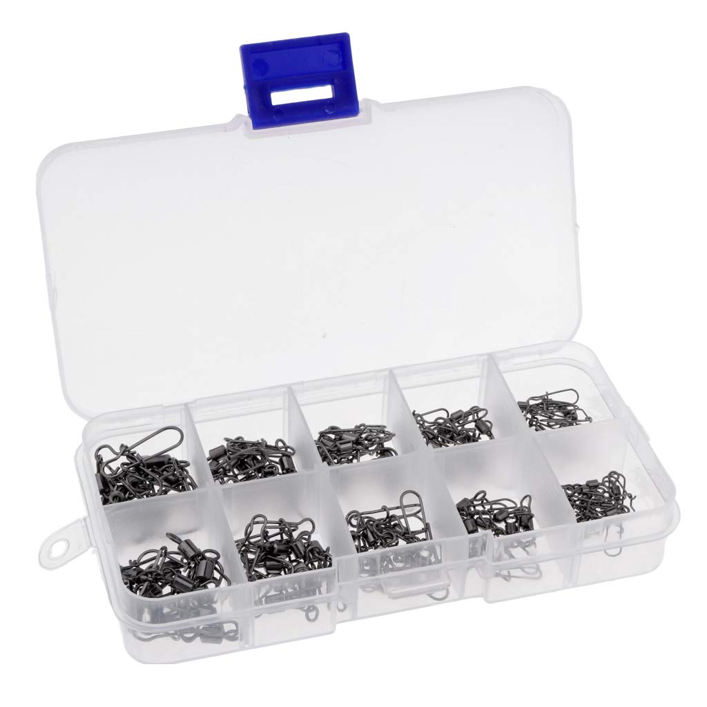 Cyruss 100pcs Fishing Snap Lock Swivel Rolling Swivel with Fastlock ...